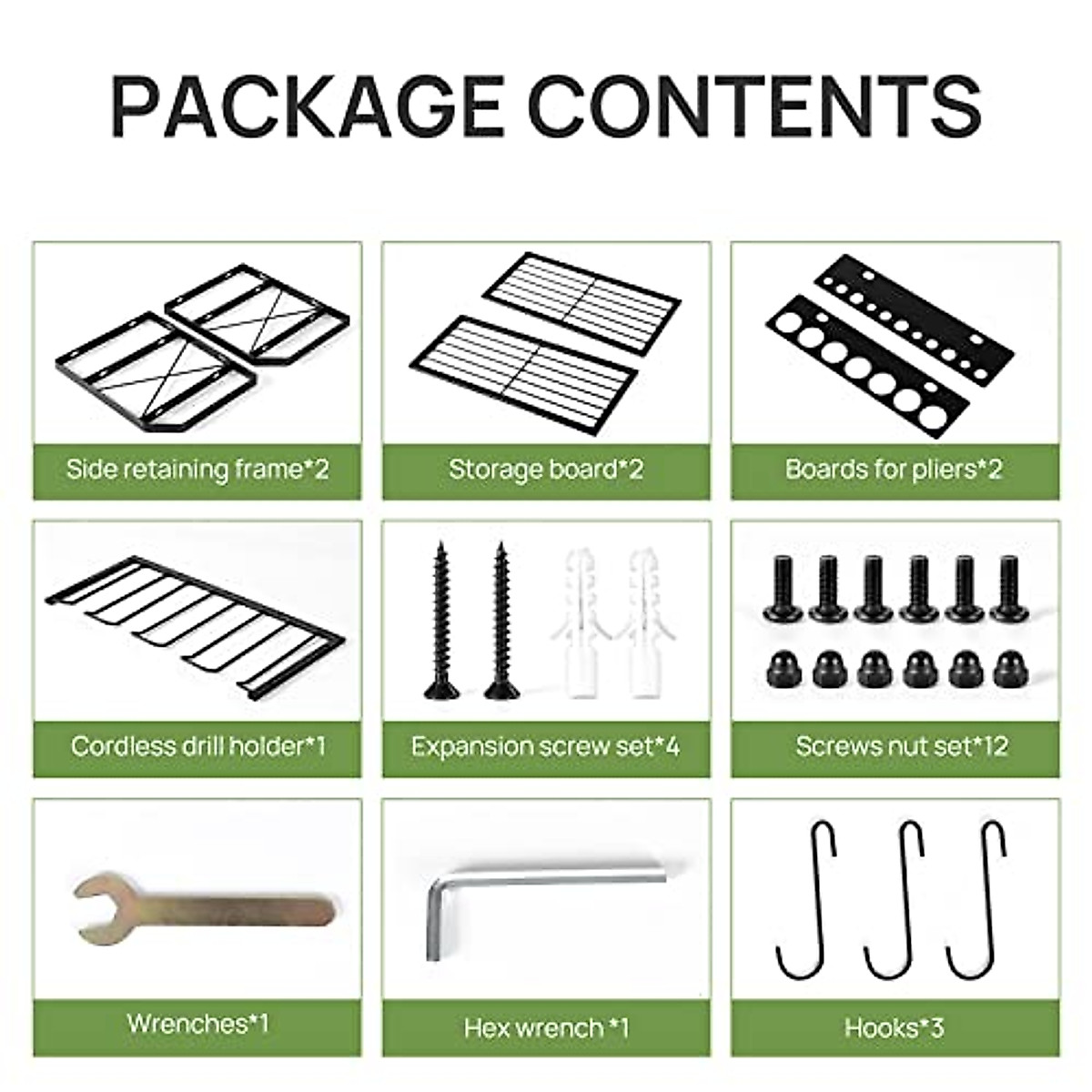 SINPUDA Power Tool Organizer, Heavy Duty 3-Layer Metal Drill Holder Wall Mount for Garage Tool Organizers and Storage - Floating Tool Shelf for Power Tools and Accessories