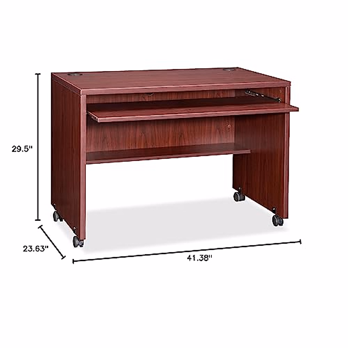 Lorell LLR48085 Essentials Computer Workstation, 5" Height X 42.5" Width X 39.25" Length, Brown