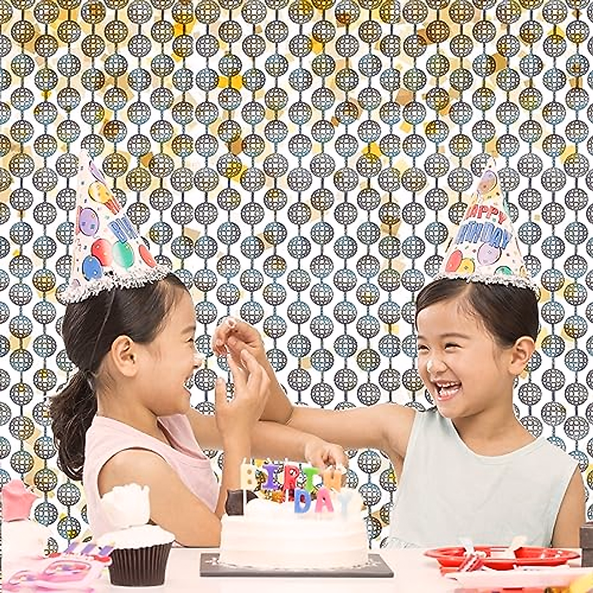 dmjuncong 3 Pcs Disco Party Decorations,6.6×3.3ft Silver Disco Ball Door Foil Curtain, Disco Photo Backdrop with Sequins,for Last Disco Bachelorette Party Decor