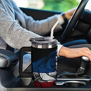 Rose Dominican Republic Flag 40 Oz Tumbler with Handle And Straw Lid,Insulated Reusable Stainless Steel Travel Glass Mug 40 Ounces