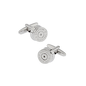 MRCUFF Bullet Shell Casing Army Police Pair Cufflinks in a Presentation Gift Box & Polishing Cloth