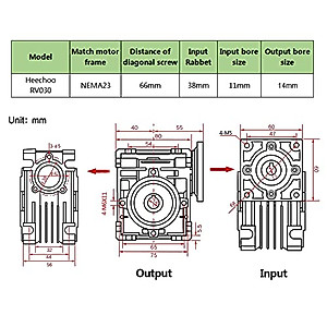 Worm Gear Gearbox NMRV-030 Speed Reducer Ratio 10 :1 for Stepper Motor
