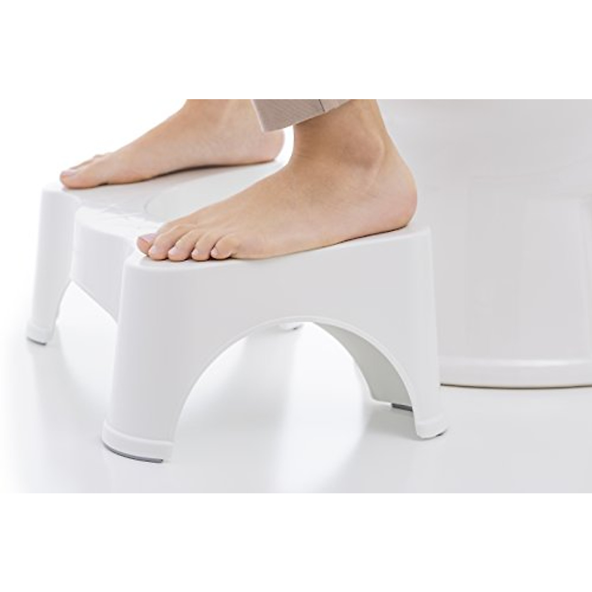 Squatty Potty The Original Bathroom Toilet Stool, 7 inch and 9 inch, White, (Pack of Two)