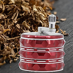 Aluminum Spice Grinder Multipurpose Metal Spice Mill with Stash Jar otable Large Grinder With Clear Top Cover red for Spice(Red)