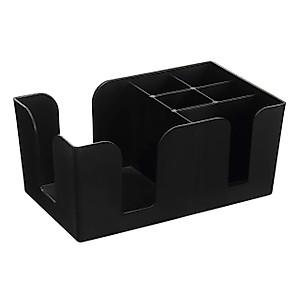 [1 PACK] Bar Caddy with 6 Compartments, Plastic Bar Organizer, Heavy Duty Refillable Bar Organizer, Barware Caddy, Napkin Dispenser, Straw Organizer by EcoQuality