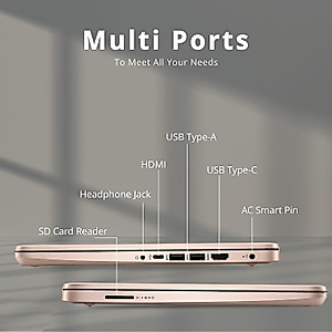 HP Premium Stream 14" HD BrightView Laptop, Intel Celeron N4120, 4GB RAM, 64GB eMMC, Intel UHD Graphics, HD Webcam, 1 Year Office 365, Bluetooth, WiFi, HDMI, Win 11s, Gold, 32GB Hotface USB Card