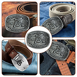 Belt Buckles Men Western Cowboy - Don't Treat On Me Belt Buckle Western Belt Buckles for Men Snake Belt Buckle Women Mens Belt Buckle Silver Belt Buckle, Cowboy Belt Buckles for Men Patriotic Hebillas