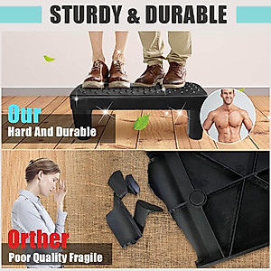 CEECOLES Foot Rest Under Desk at Work, Ergonomic Foot Stool with Massage Surface and Roller for Pain Relief, Upgrade Quality Durable Design Foot Rest with Detachable Footstool for Work Airplane Train