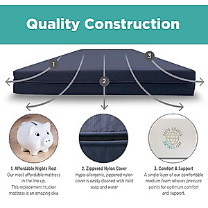 Everynight Road Deluxe - Dual Sided Economical Medium Comfort Foam Truck Mattress, 80" x 34" x 5"