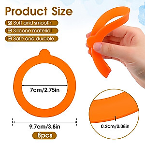 8 Pieces 3.8" Silicone Gasket Canning Rings, Rubber Seals for Glass Jars, Silicone Sealing Rings, Leak Proof Jar Seal Accessories, Suitable for Mason Jars Jar Lids