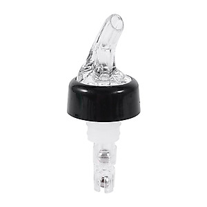 Measure Liquor Pourer, 1 OZ Plastic Measured Liquor Pourer Auto Measuring Shot Chamber Pourer Pour Spout Stopper for Liquor Wine (Transparent, pack of 12)