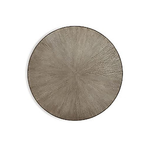 Signature Design by Ashley Ranoka Industrial Round End Table with Shelf, Gray