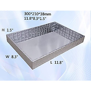 MCBZ Coffee Table Decorative Mirror Tray, Dresser Perfume Cosmetics Storage Tray, Bathroom Toiletries Storage, Jewelry Tray (Silver)