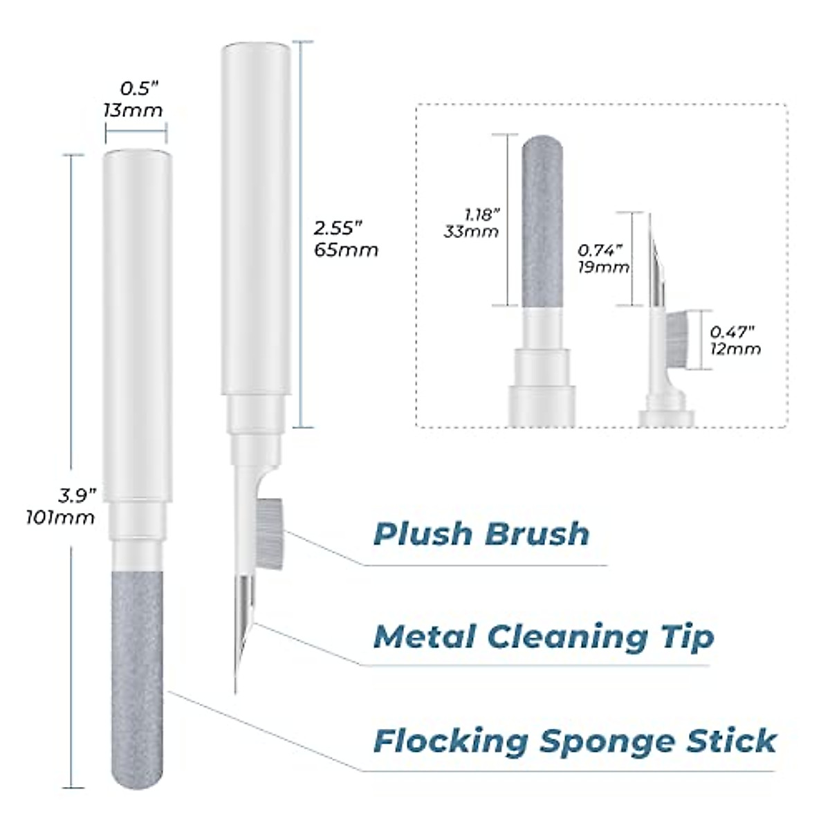 Cleaning Pen for Airpods, for Men Dad Boyfriend Multi-Function Earbuds Cleaner Kit Soft Brush for iPad iPhone Samsung Wireless Earbuds for Bluetooth Earphones Case Cleaning Tools