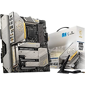 MSI MEG Z590 ACE Gold Edition Gaming Motherboard (ATX, 11th/10th Gen Intel Core, LGA 1200 Socket, SLI/CFX, DDR4, PCIe 4, M.2 Slots, USB 3.2 Gen 2, Wi-Fi 6E, Mystic Light RGB)