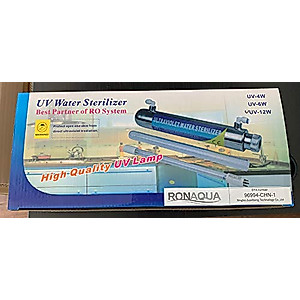Ultraviolet Light Water Purifier Reverse Osmosis UV Sterilizer 12W, 1GPM