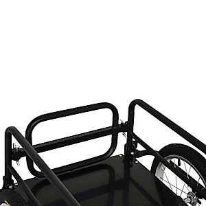 Aosom Wanderer Folding Bicycle Bike Cargo Storage Cart and Luggage Trailer with Hitch - Black