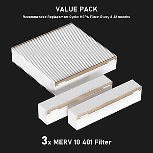 Carmerny 3 Pack 401 Furnace Filter Replacement Compatible with AprilAire 2400, Space-Gard 2400 Whole-House Air Cleaner Purifiers - MERV 13, 16x25x6 Air Filter