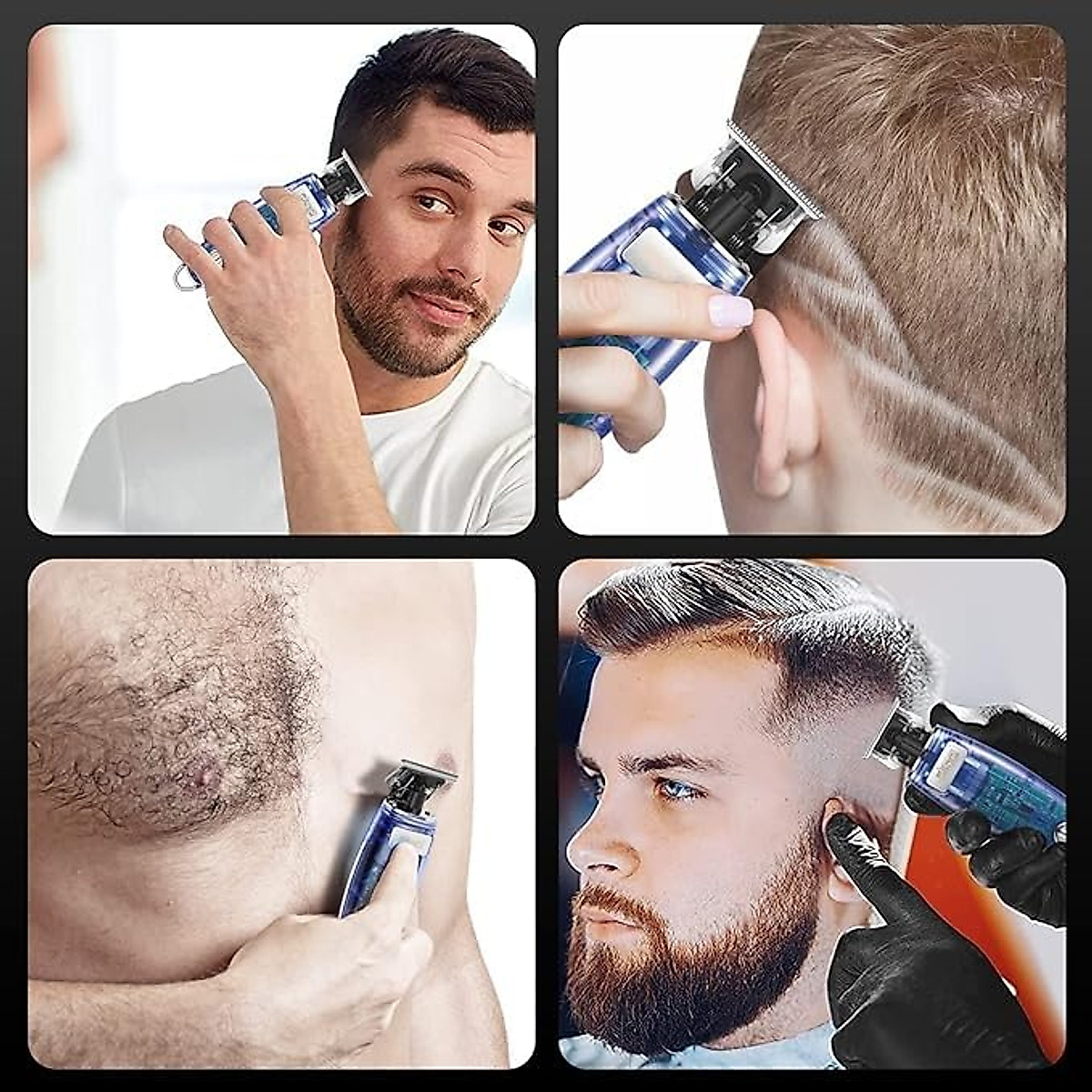 COUEMT Hair Trimmer for Men Zero Gapped Trimmer Shape Up Clipper for Men Cordless Hair Edger Professional T Blade, Sculpted Styling Barber Shears, Rechargeable Razor， 1-3mm, Blue