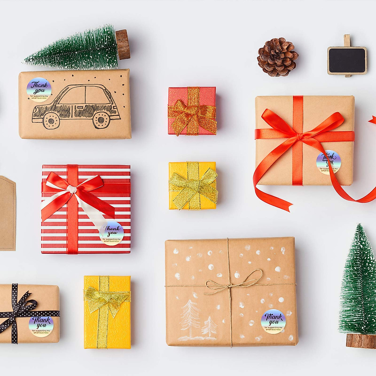 1.5" Thank You Stickers Small Business, Rainbow Designs 500pcs Label Stickers, Thank You Stickers Roll for Cookies Box, Gift Bags, Envelope Seals and Small Business Supplies