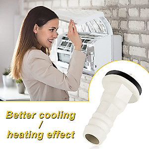 4 Pieces 15 mm/ 0.6 Inch Drain Hose Connector Elbow Fitting Air Conditioner Drain Hose Connector Air Conditioner Drain Hose Adapter with Stainless Steel Hose Hoop for Mini-Split and Window