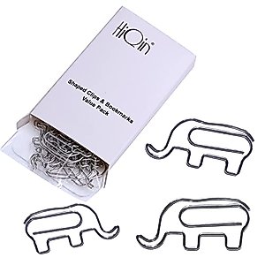 Cute Bookmarks Paper Clips Elephant (Refill Pack) - Funny Office Supplies Gift