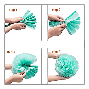 Red Green White Paper Pom Poms, Party Decoration Kit 21pcs of 8,10,12 inch Tissue Flowers for Christmas Graduation Birthday Fiesta Celebration Events