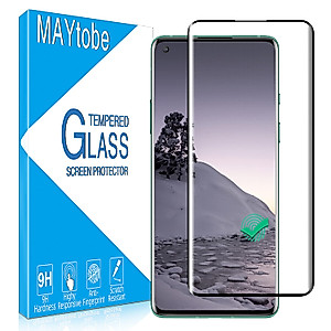 MAYtobe Designed For Oneplus 8, Oneplus 8 5G, Oneplus 8 5G UW 3D Curved Screen Protector Tempered Glass, HD Transparent, 9H Hardness, Bubble Free,