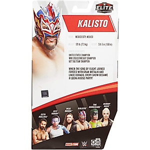 WWE Kalisto Elite Series #75 Deluxe Action Figure with Realistic Facial Detailing, Iconic Ring Gear & Accessories