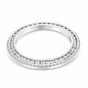 Ewatchparts 3ct Channel Diamond Bezel With Ridges Compatible With Rolex Submariner, GMT Master 2 Steel