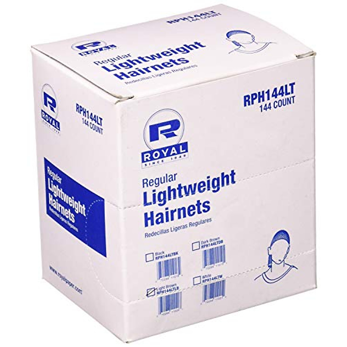 Royal 24" Light Brown Light Weight Hairnet, Disposable and Latex Free, Package of 144