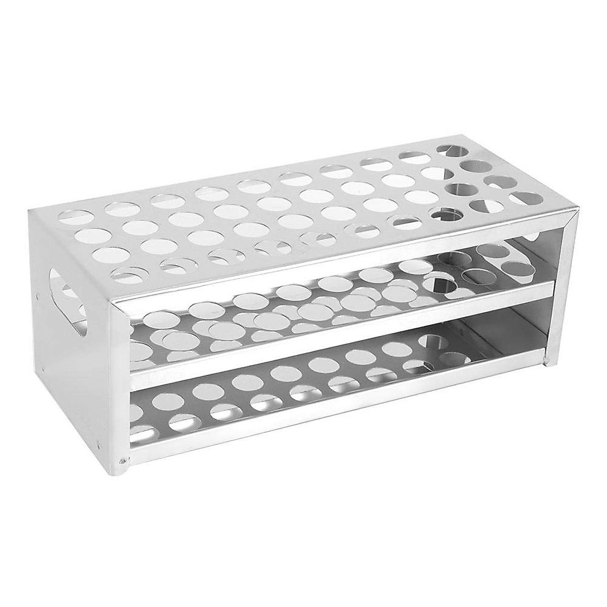 Stainless Steel Punch plate Test Tube Rack 40 Holes Large Capacity Lab Test Tube Holder Laboratory Experiment Fixing Accessories(15.5 * 40mm) Tube Racks
