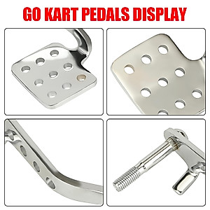 GREHUA Go Kart Pedals with Throttle Cable 71'' for 212cc 196cc 6.5hp Road Rocket Manco Kandi Carter Azusa Racing Go Kart Vintage Racing Drift Trike Heavy Duty Pedal Go Kart Parts - Silver