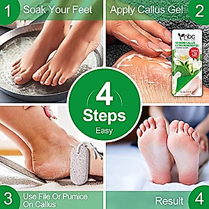 Feet Callus Remover Gel, 12 Packs 8.4 oz with Pumice Stone Scrubber Kit for Professional Pedicure Remove Hard Skins Heels Callouses, Jasmine Scent