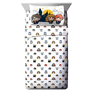 Jay Franco Hogwarts is My Home 4 Piece Twin Bed Set (Offical Harry Potter Product), Blue