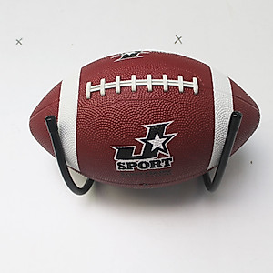 YYST Football Wall Mount Football Wall Rack Holder Display Storage Rack Black-No Ball Included