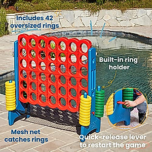 ECR4Kids Jumbo 4-To-Score with Mesh Net and Carry Bag, Giant Game, Assorted