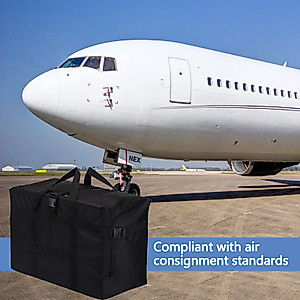 Travel Duffel Bag,75L For Spirit Airlines Foldable Travel Duffle Bag Tote,RicoRich Carry on Luggage Sport Duffle for Weekender/Vacation/Camping/Beach/Tent(Black)