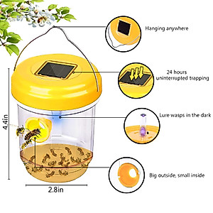 FORLUCIX Wasp Trap,2 Pack Wasp Traps Outdoor Hanging,Yellow Jacket Trap,Carpenter Bee Traps for Outdoors,Bee Traps for Outside,Reusable Hanging Hornet Trap