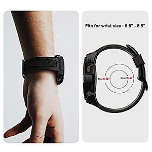 GELISHI Band with Case For Men And Women, Rugged Protective Quick Release Sport Wristband Compatible with Galaxy Watch 4/5, 40mm, Black