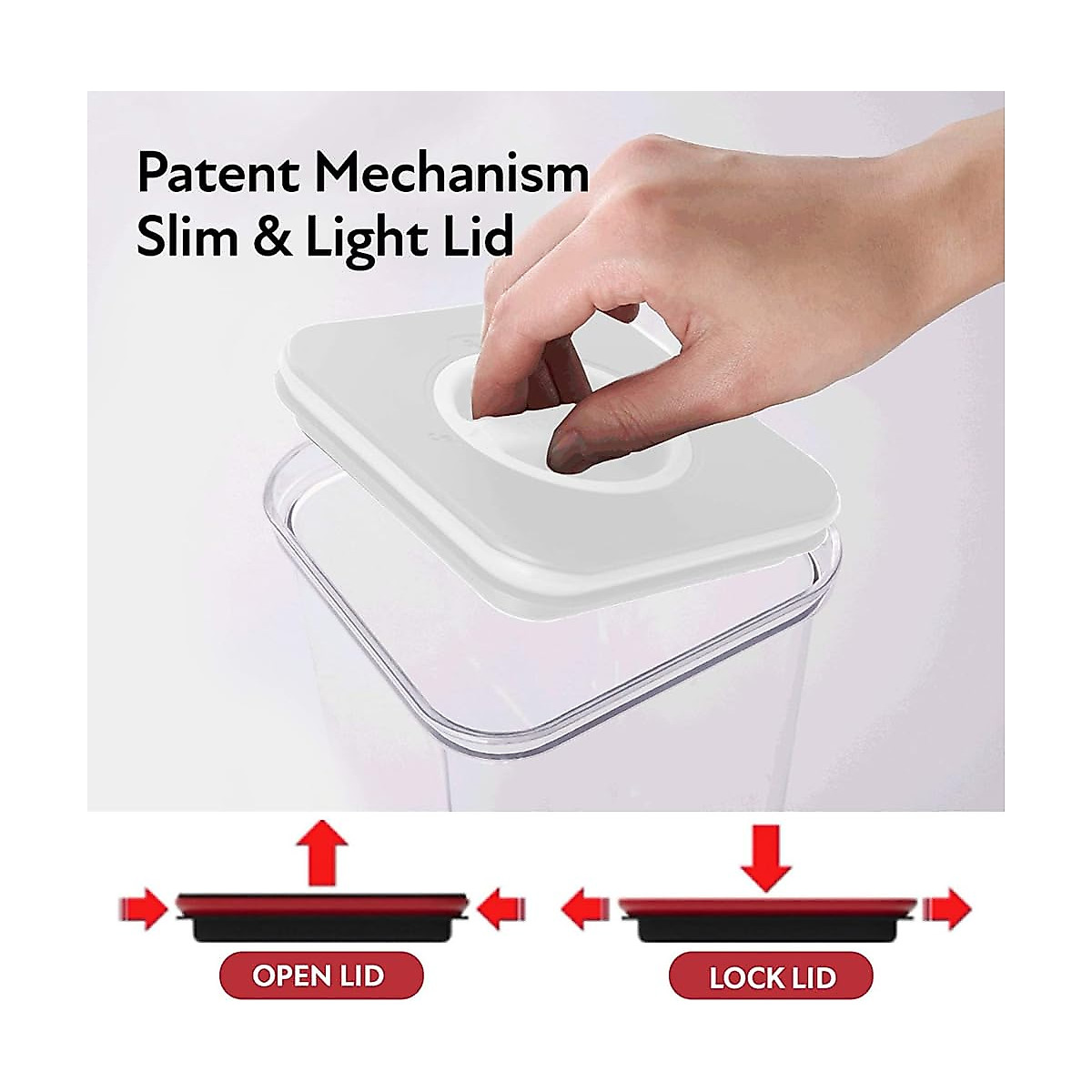 Neoflam Airtight Smart Seal Food Storage Container (Set of 3) | Crystal Clear Body, Matte Black Lid | Modular, Stackable, Nestable Design | Easy to Clean, BPA Free (Rectangle, 3,6L)