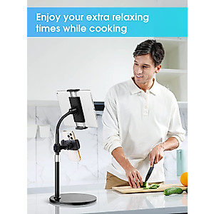 elitehood Tablet Stand Holder, Angle Height Adjustable Phone & Tablet Holder for Desk, Thick Case Friendly iPad Holder Stand Compatible with 4.7-13" iPad, iPad Pro 12.9 Air Mini 4, Tab, Nexus, Kindle