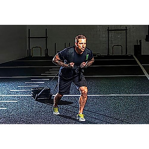 Rage Fitness R2 Weight Training Pull Sled with Harness. 90 LBS Capacity & 6.5 Feet Strap. Power Speed Sled Ideal for Endurance and Weight Training. Compatible with Bumper Plates(Black)