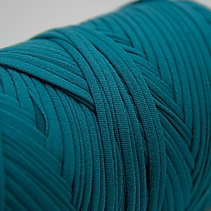MSyarn 400g T Shirt Yarn, Tshirt Crochet Yarn for Crocheting Bag/Craft Project/Home Decor, 14.1oz/400g, 120yd/110m Crochet with Polyester Spandex Blend Stretch Fabric(Peacock Blue)