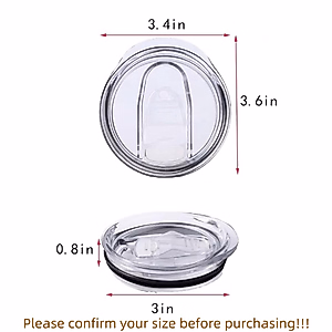 EYAKEG 20oz Tumbler Replacement Lids 1 Pack,3in Cup Mouth Compatible with YETI Rambler and More Tumbler Cups，Spill Proof Splash Resistant Silicone Sliding Covers., transparent