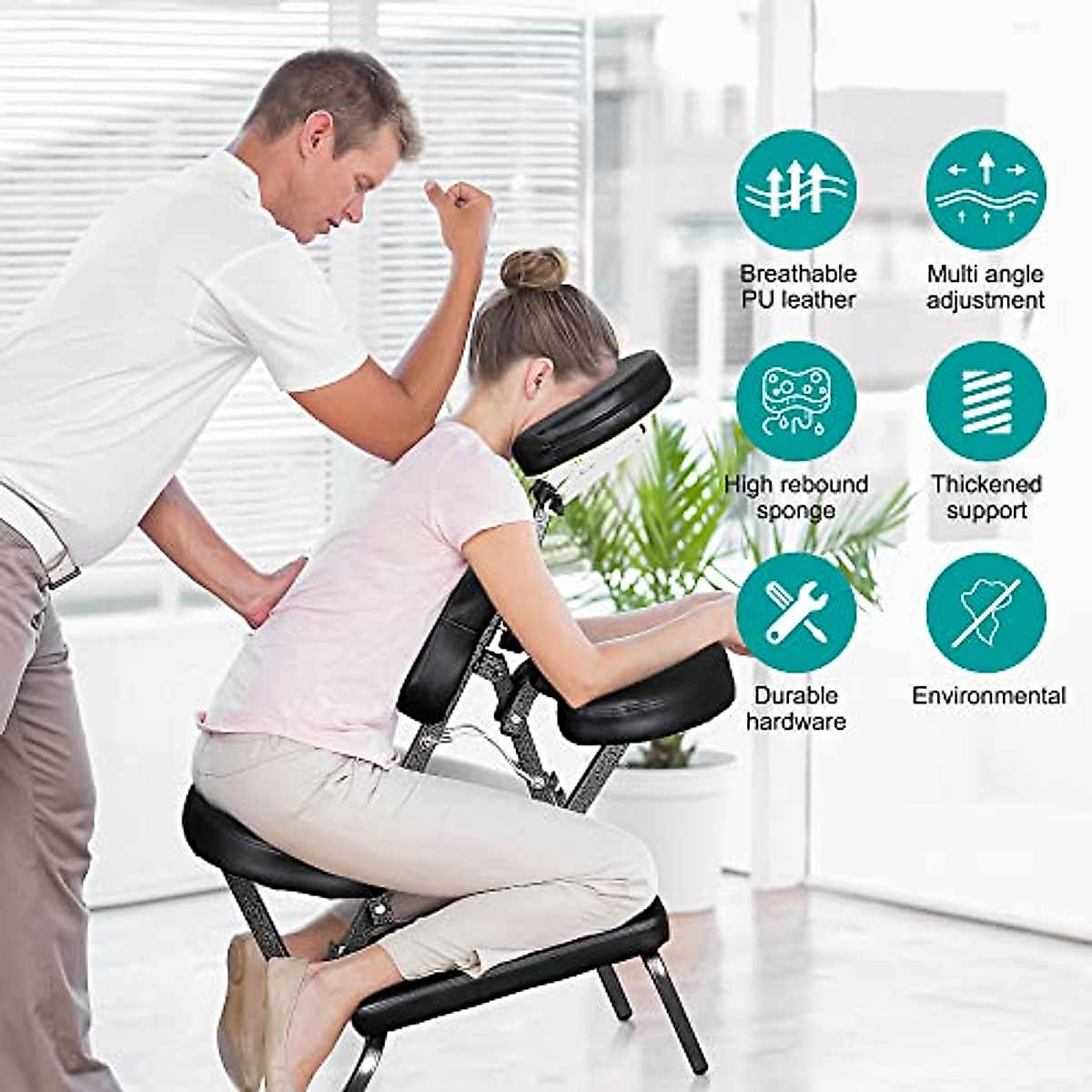 Nova Microdermabrasion Portable Massage Chair Foldable Tattoo Therapy 4 Inches Thickness Sponge Face Cradle Spa Salon Chair