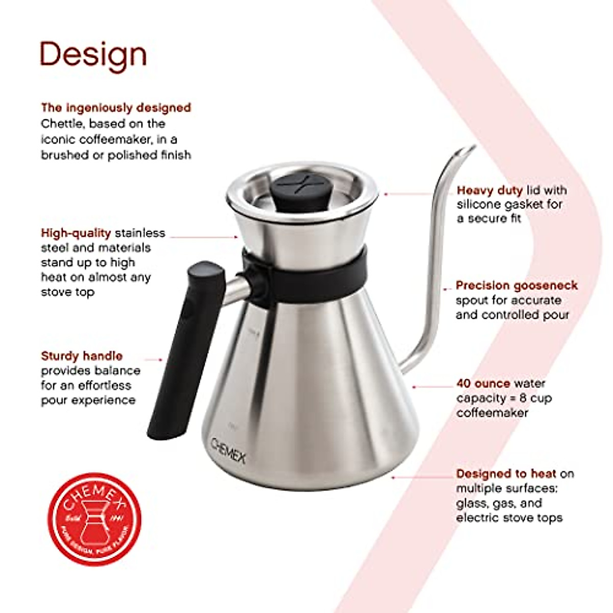 Chemex - Stainless Steel Gooseneck Chettle - Brushed
