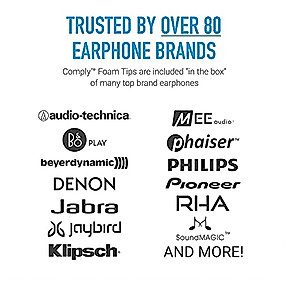 Comply Comfort Plus Tsx-400 Memory Foam Earphone Tips, Noise Reducing Replacement Earbud Tips, Secure Fit (Medium, 3 Pair), Black (29-40111-11)