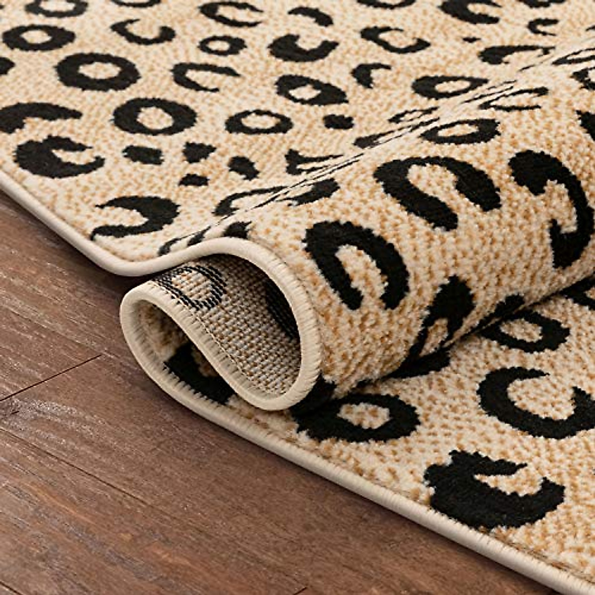 Well Woven Dulcet Leopard Black Ivory Animal Print Area Rug 2' x 7'3" Runner