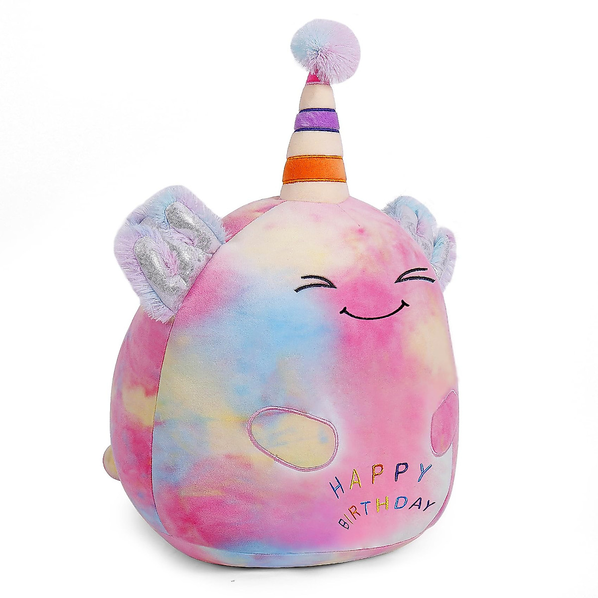 24 lnch Happy Birthday Axolotl Stuffed Animal Birthday Plush Toy Plushies Pillow Soft Plushie Doll Gifts for Girls Boys Christmas Decoration